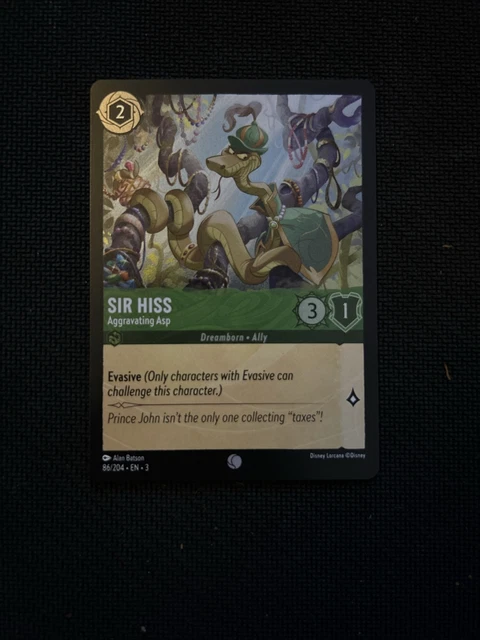 SIR HISS, AGGRAVATING Asp 86/204 Foil Common Lorcana Into the Inklands ...