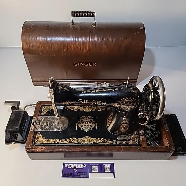 VINTAGE 1920S SINGER Electric Sewing Machine Model 27 W/ Accessories ...