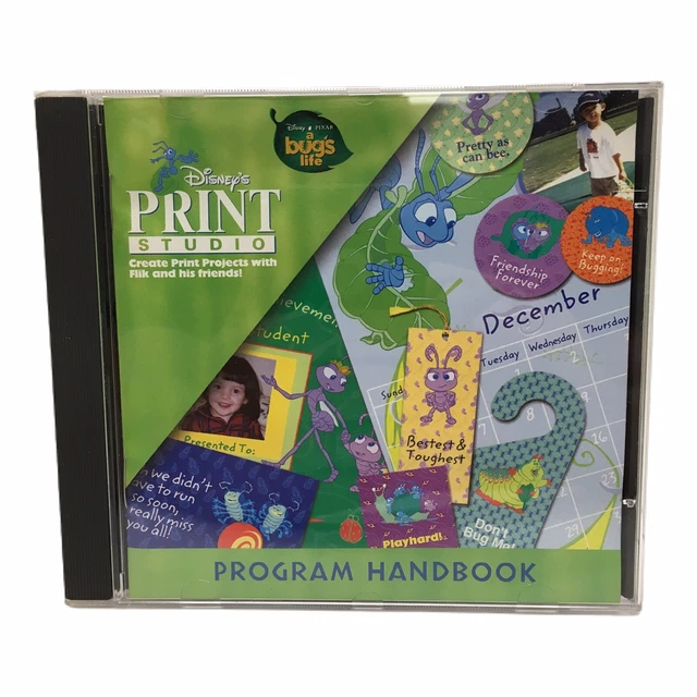 DISNEY PIXAR’S PRINT Studio A Bug’s Life PC CD-ROM Disney Interactive ...