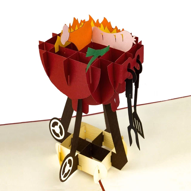 PAPERCRUSH® BIGLIETTO POP-UP con barbecue in 3D biglietto d'auguri per ...