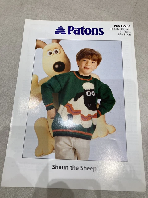 PATONS WALLACE & Gromit ‘Shaun the Sheep’ Kids Sweater Knitting Pattern ...