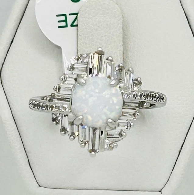 BOMB PARTY RG49968 October 2025 Lab Milky White Opal Rhodium Plated ...