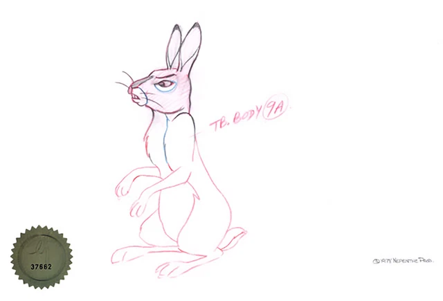 WATERSHIP DOWN 1978 Production Animation Cel Drawing with LJE COA 15 ...