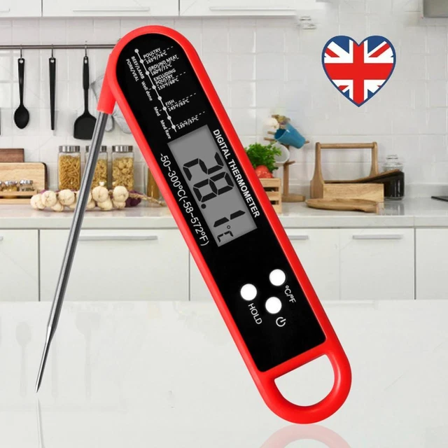 DIGITAL MEAT THERMOMETER Instant Read Food Thermometer with Foldable ...