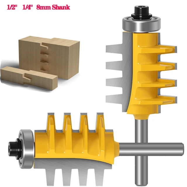 REVERSIBLE SHANK FINGER Glue Joint Router 1/2" 1/4" Bit Cutter ...