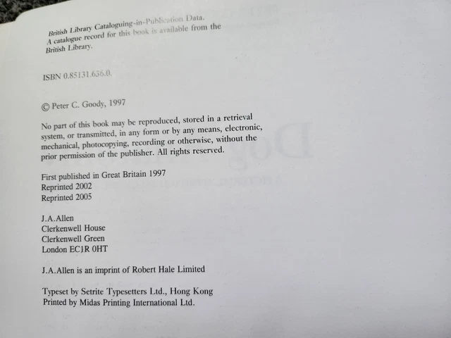 DOG ANATOMY: A Pictorial Approach to Canine Structure by Peter Goody ...