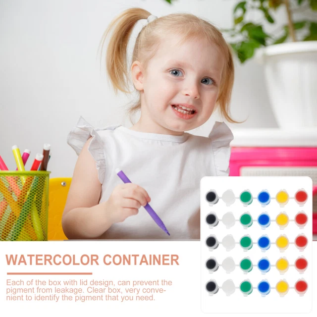 50PZ TAZZI VERNICE Plastica Trasparente con Coperchi per Forniture ...