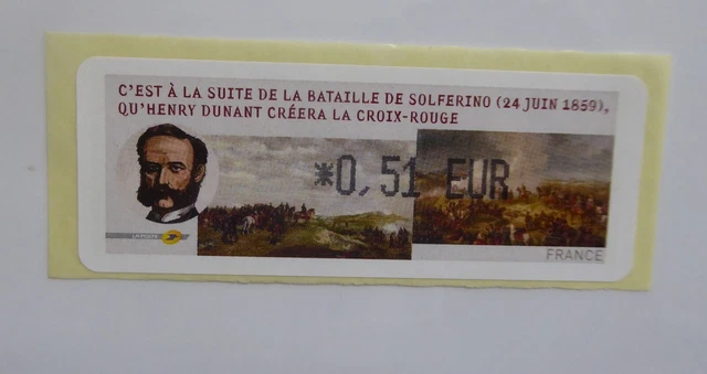 TIMBRE VIGNETTE LISA Bataille de Solferino HENRI DUNANT 2009 EUR 2,90 ...