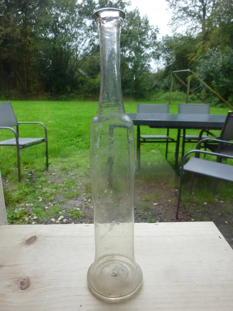 PETITE BOUTEILLE TOPETTE fiole verre soufflé 18ème antique glass bottle ...
