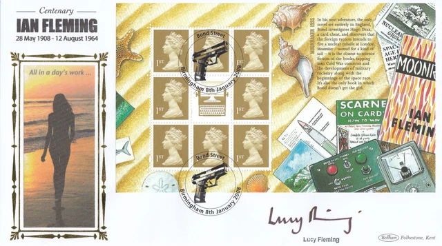 (105292) BENHAM LUCY FLEMING SIGNED James Bond Booklet Pane Bond Street ...