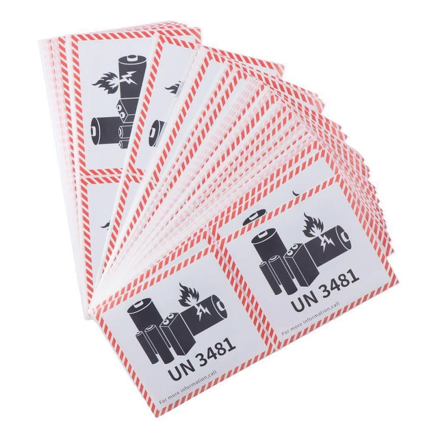 COPPER PLATE ADHESIVE Battery Fire Labels Transport Warning Label ...