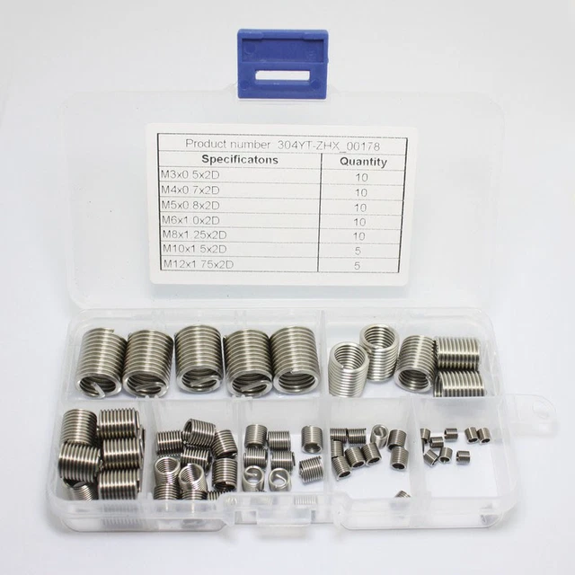 60PCS M3 M4 M5 M6 M8 M10 M12 Stainless Steel Helicoil Thread Repair Insert Kit EUR 10,50 ...