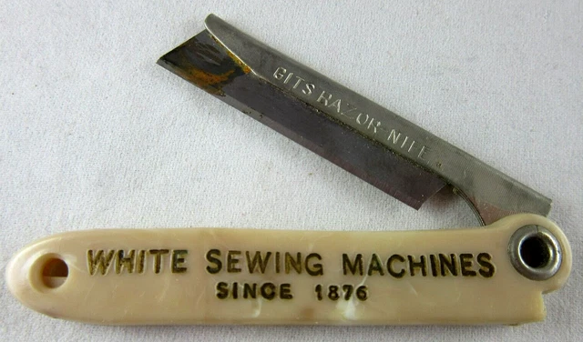 VINTAGE ~GITS~RAZOR NIFE Blade Knife White Sewing Machines Advertising ...