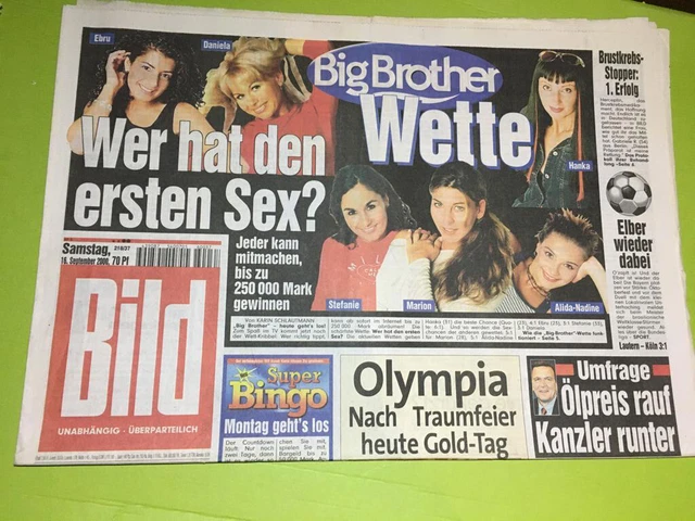 BILD ZEITUNG, 16. September 2000,Bild Zeitung,16.09.2000,Elber EUR 25 ...