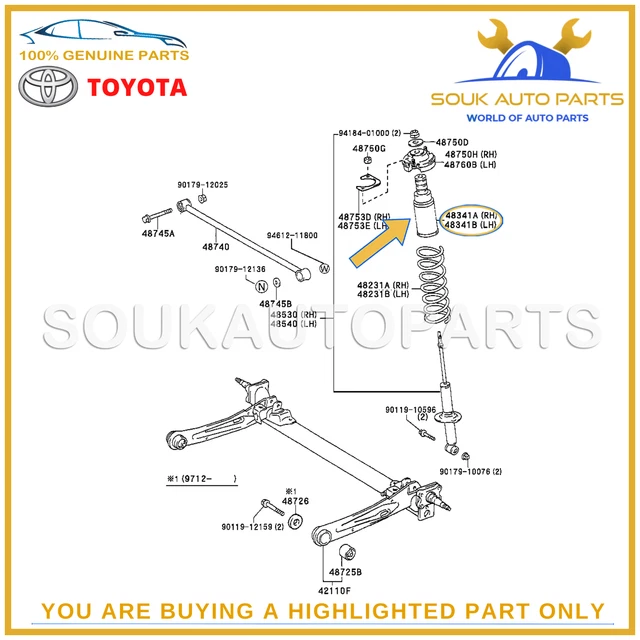 48341-16100 GENUINE TOYOTA BUMPER, REAR SPRING, RH/LH 4834116100 OEM ...