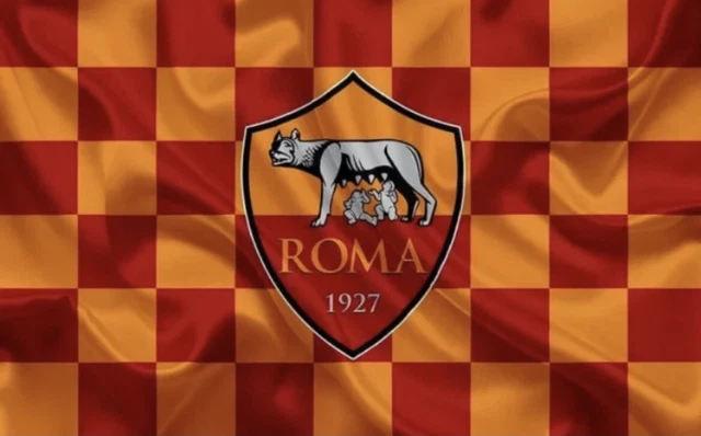 BANDIERA ROMA 300X150CM con logo e sfondo a scacchi - CON STRINGHE EUR ...