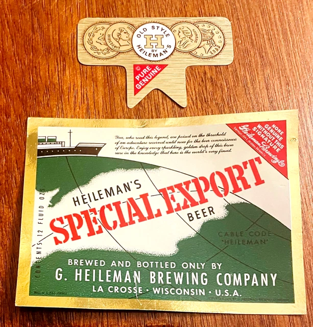 1950S G. HEILEMAN BREWING CO, LA CROSSE, WISCONSIN SPECIAL EXPORT BEER ...