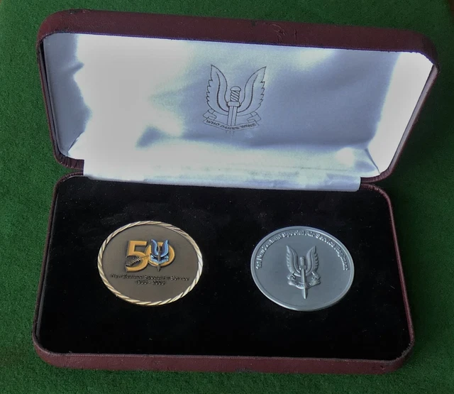 TWO NEW ZEALAND SAS Unit Challenge Coins BADGING Coin & 50th Jubilee ...