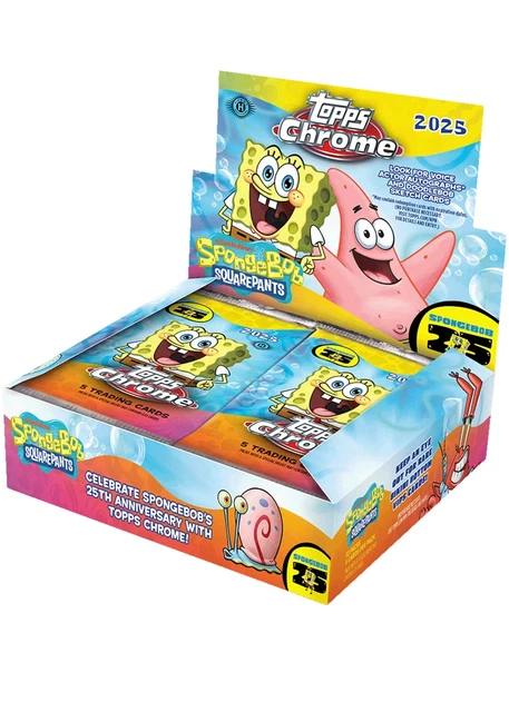 TOPPS SPONGEBOB SQUAREPANTS Hobby Box Chrome® 25th Anniversary Factory ...