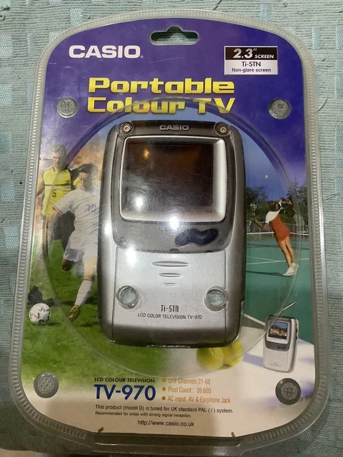 VINTAGE CASIO PORTABLE Colour TV, TV-970, With Original Packaging £20. ...