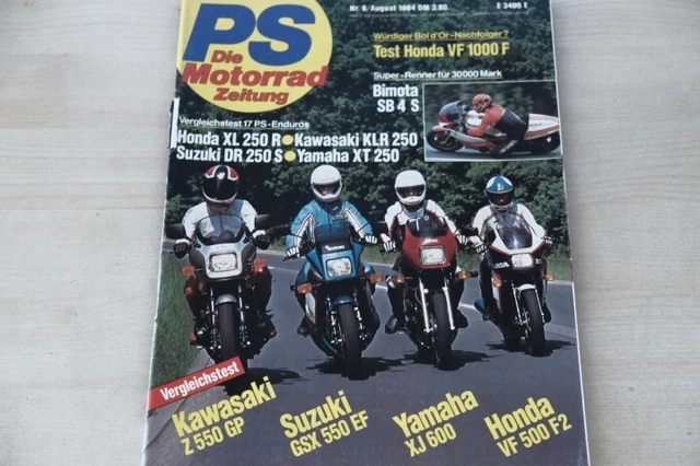 4) PS SPORT Motorrad 08/1984 - Suzuki GSX 550 EF mit 6 - Yamaha XJ 600 ...