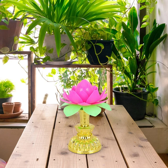 LED LOTUS LIGHT Buddhism Lotus Light Decorative Plastic LED Night Lamp ...