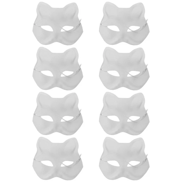 8 STÜCK BLANKO-MASKEN zum Selbermachen, handbemalte Masken, Tier ...