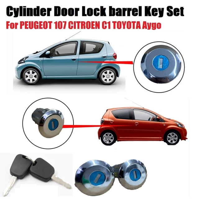 FOR PEUGEOT 107 CITROEN C1 TOYOTA Aygo Cylinder Door Lock barrel Key ...