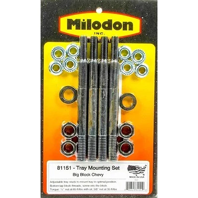 MILODON 81151 BBC Tray Install Kit Windage Tray Stud, 3/8 in, Steel ...