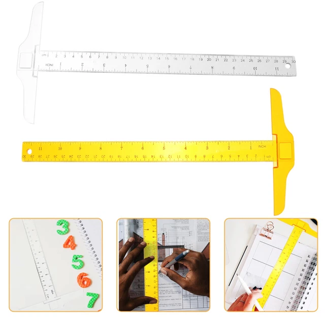 MEASURING RULER SET - Junior T-Square Clear Drafting (2 Pcs) £6.65 ...