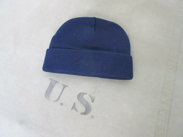 US ARMY WATCH Cap Navy Blue Short Size Knit Cap Wool Hat Marines Usmc ...