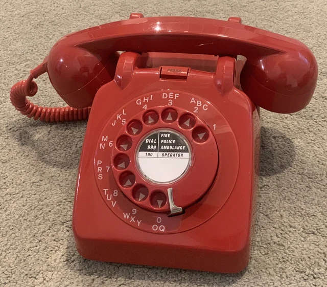 VINTAGE GPO 706 Rotary Dial Telephone - Lacquer Red - Converted £34.99 ...