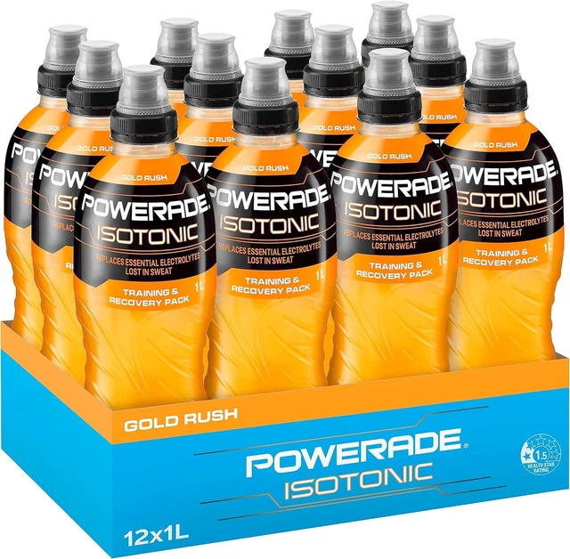 POWERADE ION4 GOLD Rush Sports Drink Multipack Sipper Cap Bottles 12 x ...