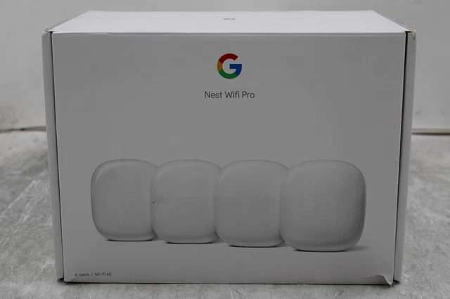 GOOGLE NEST WIFI Pro Wi-Fi 6E 802.11ax GA03691-US AXE5400 White Routers ...