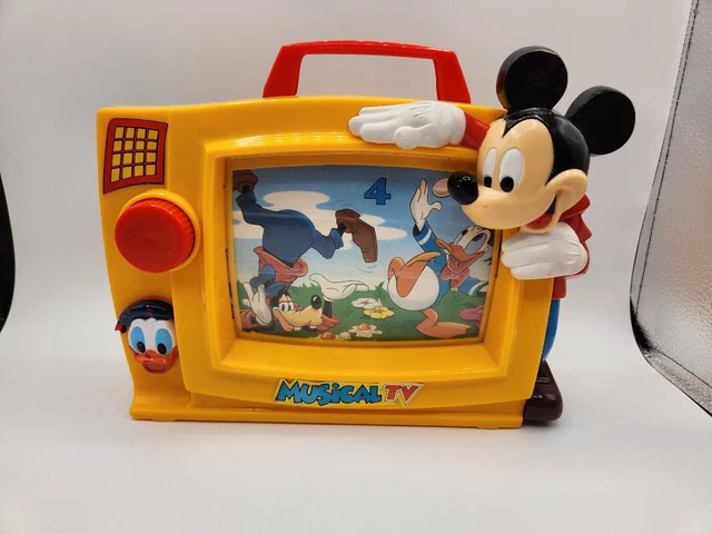 VINTAGE DISNEY MICKEY Mouse Scrolling Musical TV Works! $35.00 - PicClick