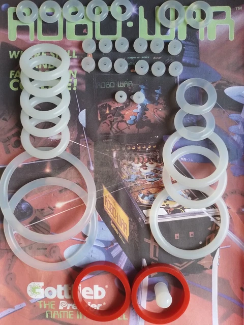 FLIPPER GOTTLIEB -ROBO War-Kit Elastique Sillicone Transparent-Pinball ...