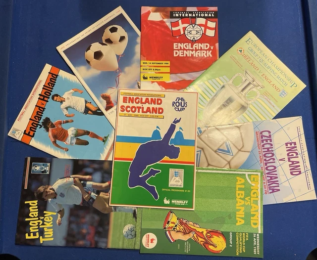 BUNDLE OF VINTAGE England Football Programmes Dated 1987 - 1990 £20.43 ...