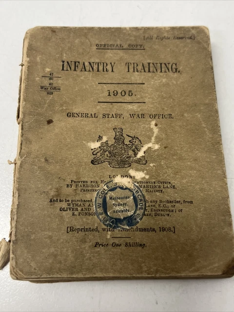 VINTAGE BOOK INFANTRY Training 1905 Ww1 General Staff War Office London ...