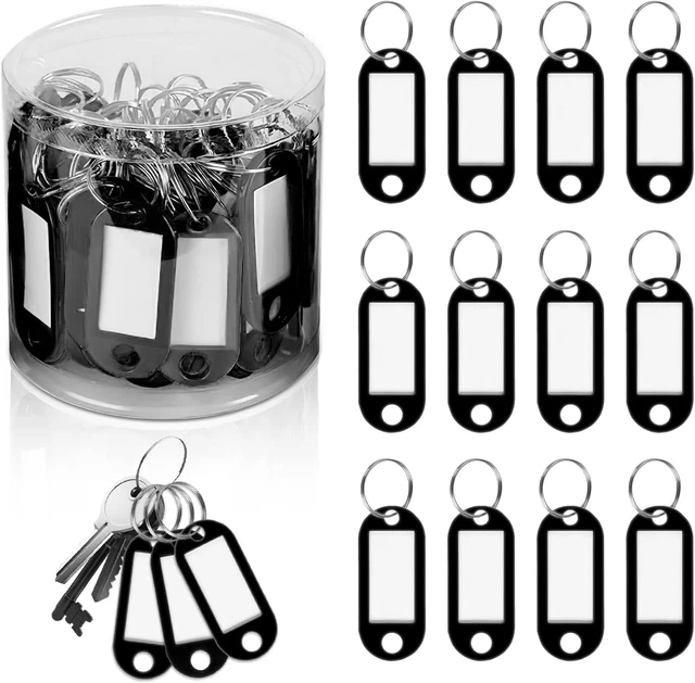 KEY TAGS, 50 Pcs Key Tags with Labels, with Split Rings Label Window ...