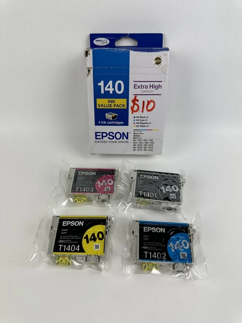 EPSON 140 INK Value Pack x 4 Cartridges Black Cyan Magenta Yellow ...