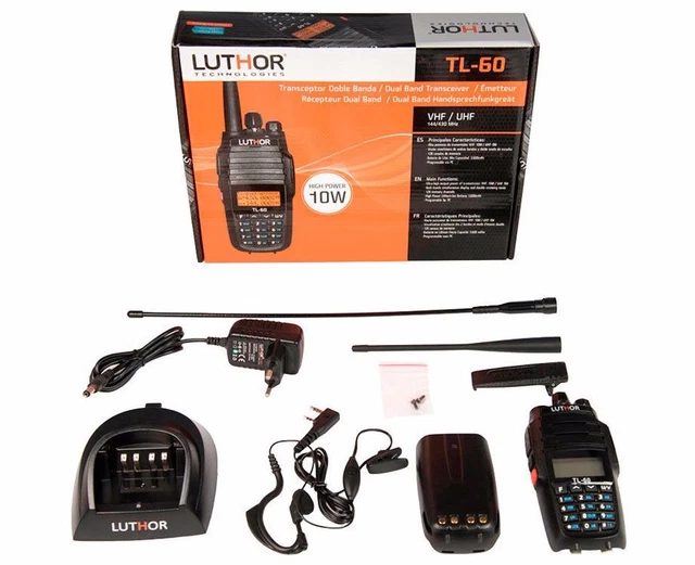 WALKIE BIBANDA VHF/UHF LUTHOR TL60 With 10 Watt Power With Battery ...