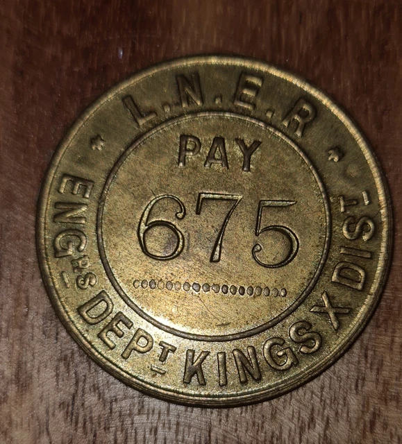 RAILWAY KINGS CROSS lner Brass Check Token Pay Check L.N.E.R Railway ...