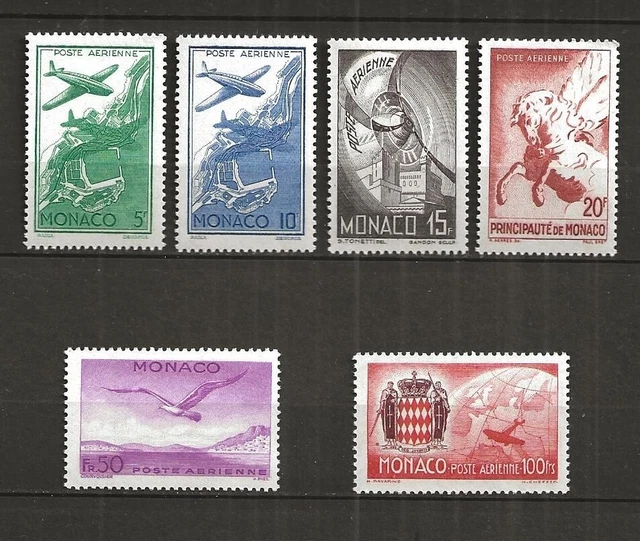 MONACO 1941 . Poste aérienne . Série N°s 2 à 7 . Neufs ** (MNH) . EUR 4 ...