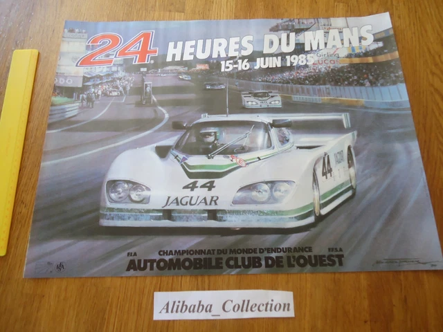 Poster Original 24 Heures Du Mans 1985 Affiche Aco Le 24h Jaguar