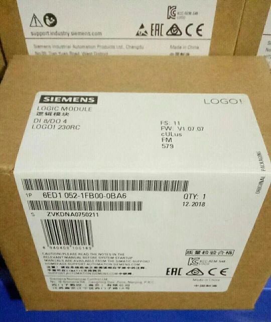 NEW SIEMENS 6ED1052-1FB00-0BA6 LOGO! 230 RC, Logic Module 6ED1 052 ...