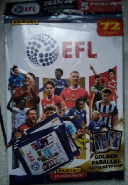 PANINI EFL 2025/26 Sticker Album + 5 Packs of Stickers £10.99 - PicClick UK