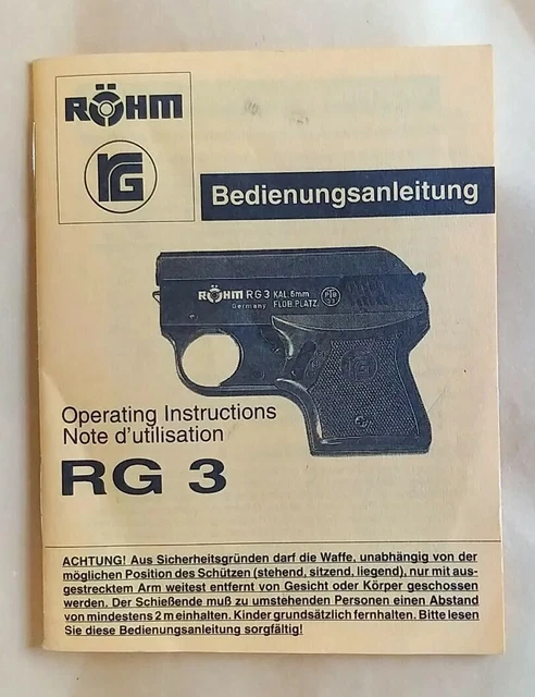 BEDIENUNGSANLEITUNG RÖHM RG 3 EUR 3,00 - PicClick DE