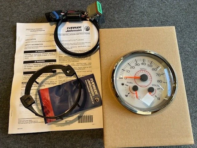 SPEEDO KIT ASSY 5" DIAL WHITE 0766189 766189 Evinrude Johnson Spares £ ...