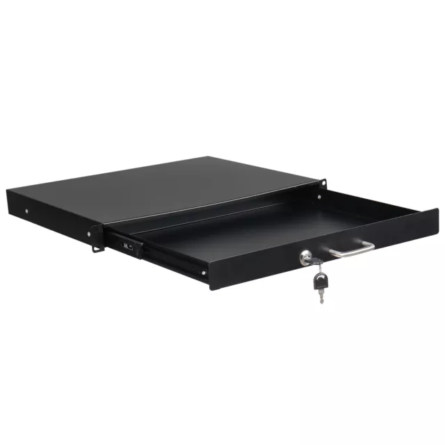 19 INCH RACK Mount 1U Locking Drawer Audio DJ Server Rack Storage ...