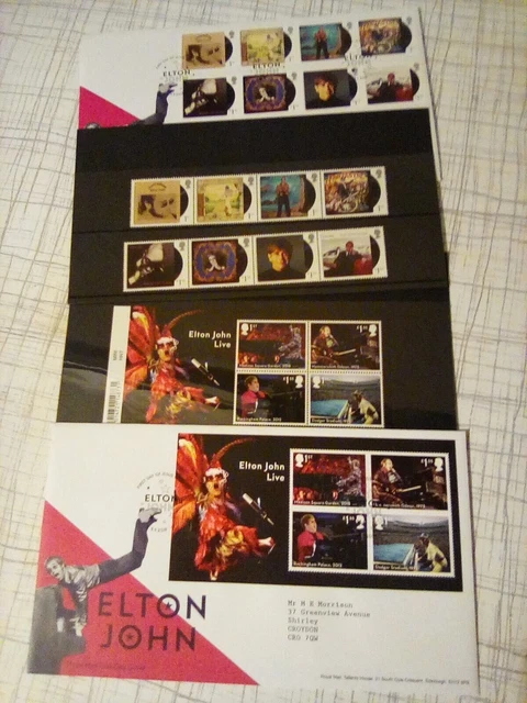 ROYAL MAIL PRESENTATION Stamp Packs and First day covers 2019 ELTON ...